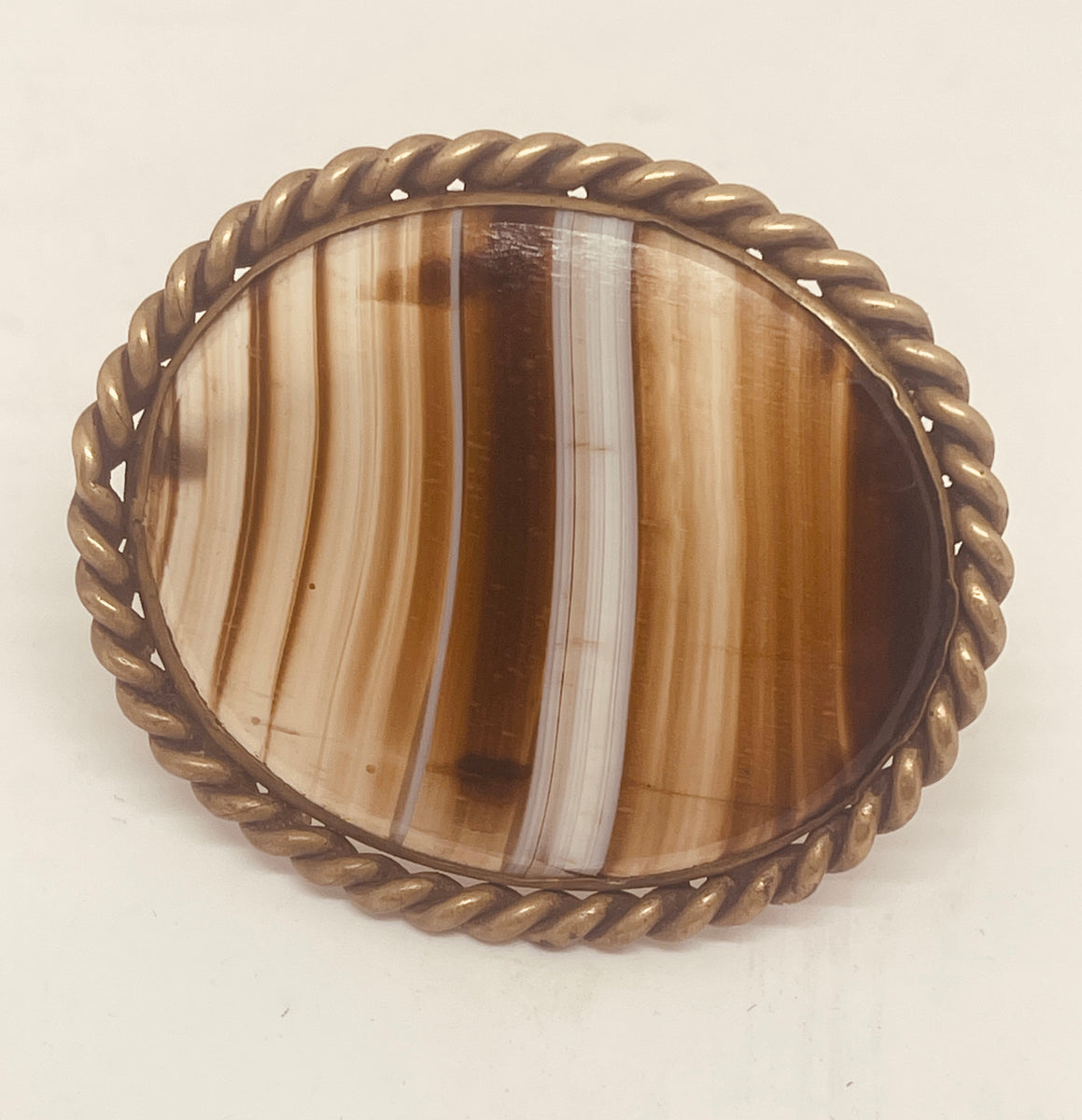 Victorian Striated AGATE Pin – Metropolis Vintage